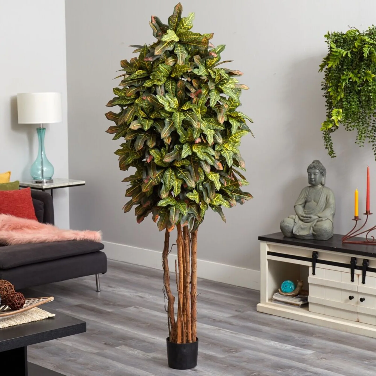 US-6-foot-Croton-artificial-tree-belt-natural-tree-trunk-home-garden ...