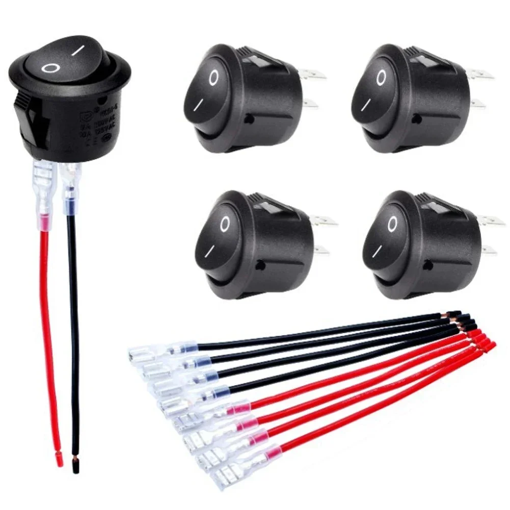 5Pcs-Car-20mm-Mini-Round-Rocker-Switch-ON-Off-12-Volt-Toggle-Switch-12V ...
