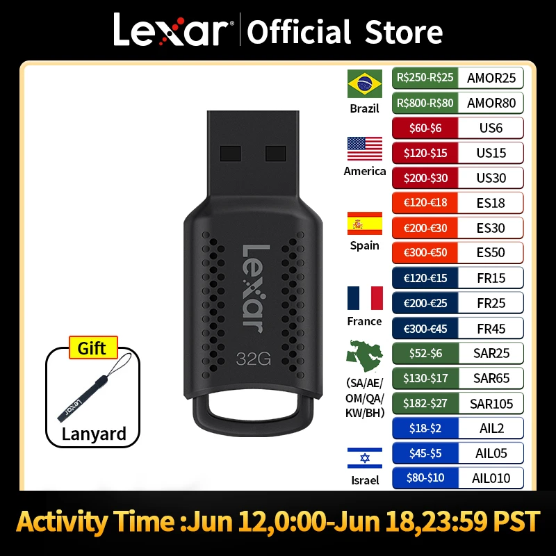 Lexar New Original Pen Drive V400 Usb 3.0 High Speed Flash Drive 32gb 64gb Usb Key Pendrive ...