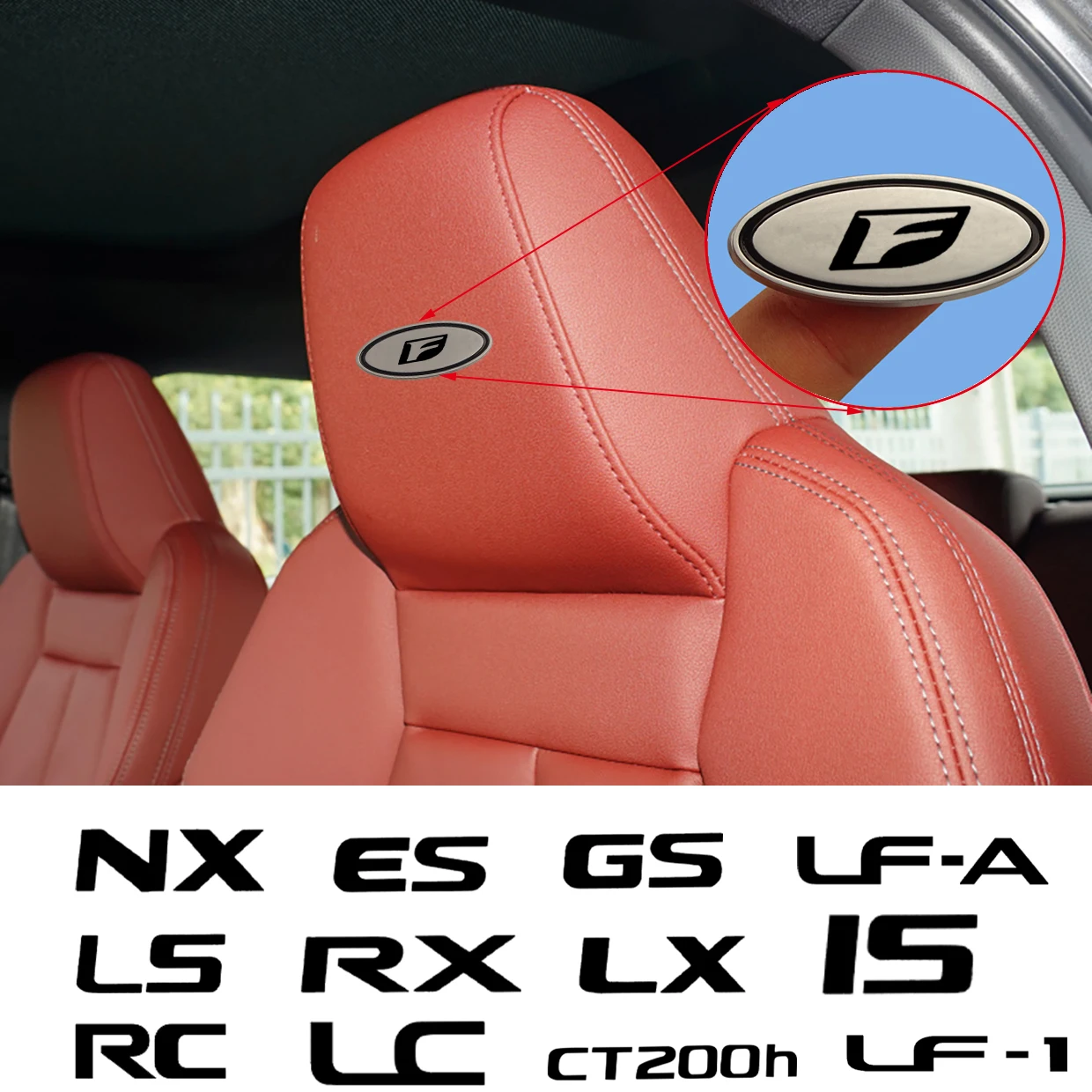 Car-Chair-Seat-sticker-Headrests-Badge-Sticker-For-Lexus-F-Sport-CT ...
