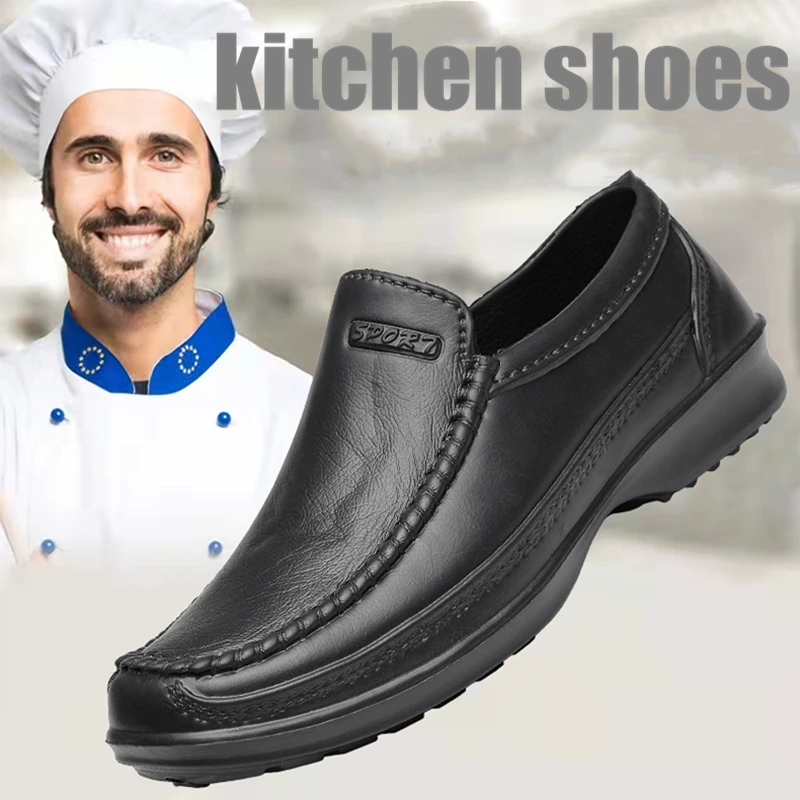 Kitchen Shoes Man Fashion Chef Workshoes Non-slip Shoes Waterproof ...