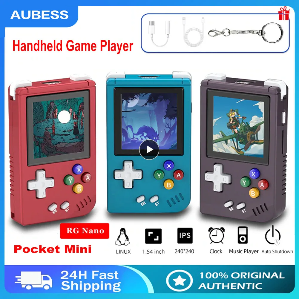 New-RG-NANO-Pocket-Mini-Handheld-Game-Player-Metal-Shell-1-54inch-IPS ...