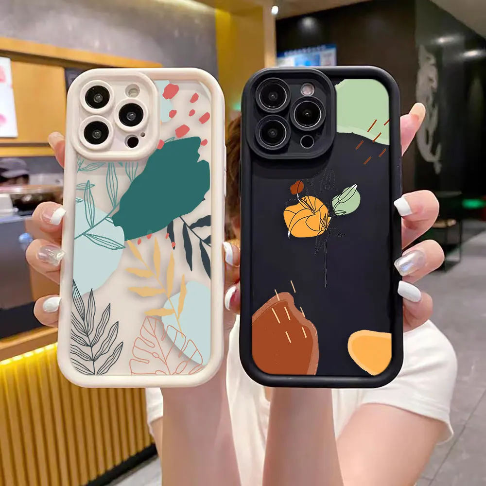 Funda-de-tel-fono-con-flores-y-plantas-abstractas-para-Infinix-TECNO ...