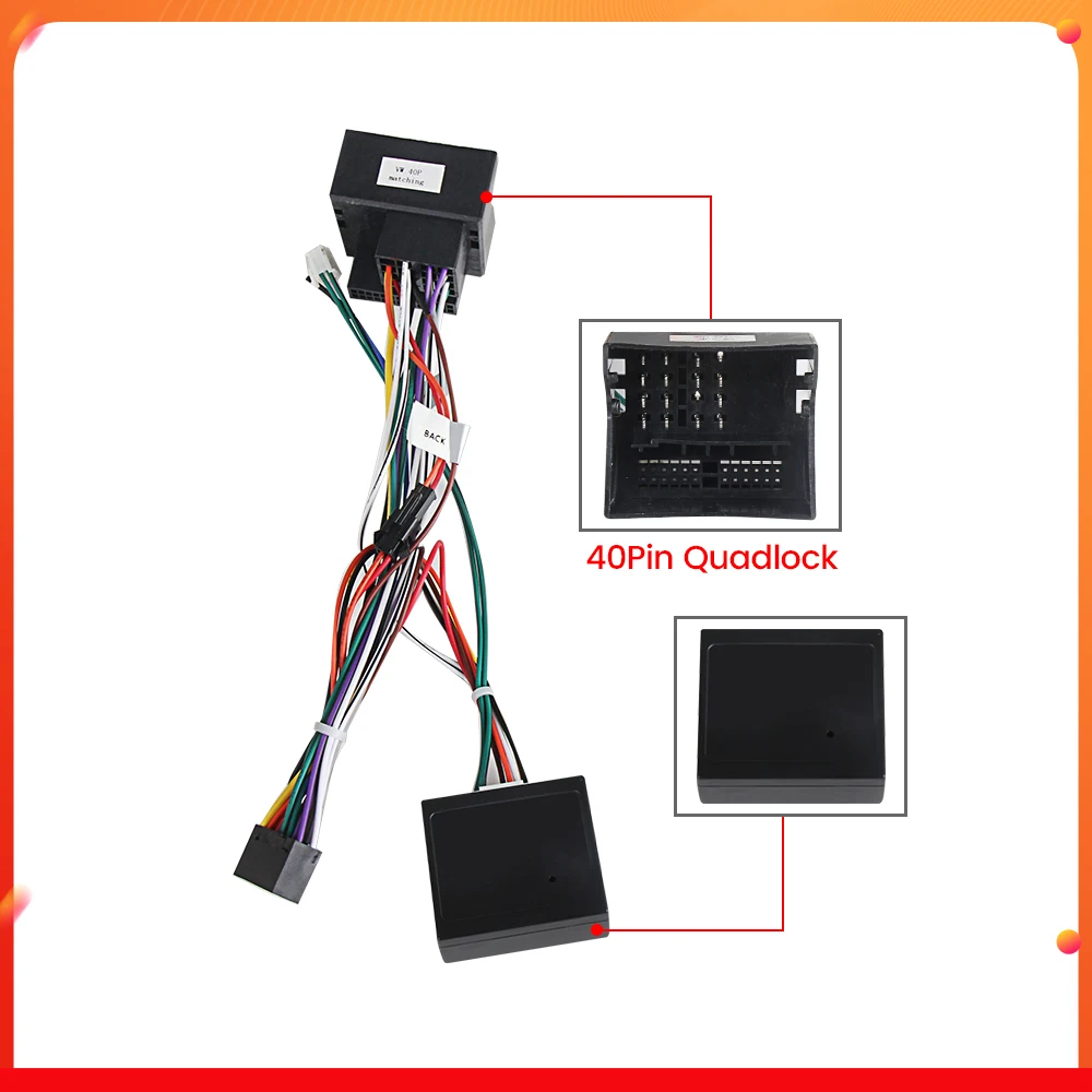 40pin Quadlock Cable Adapter Canbus Box Car Android 16 Pin Connector ...