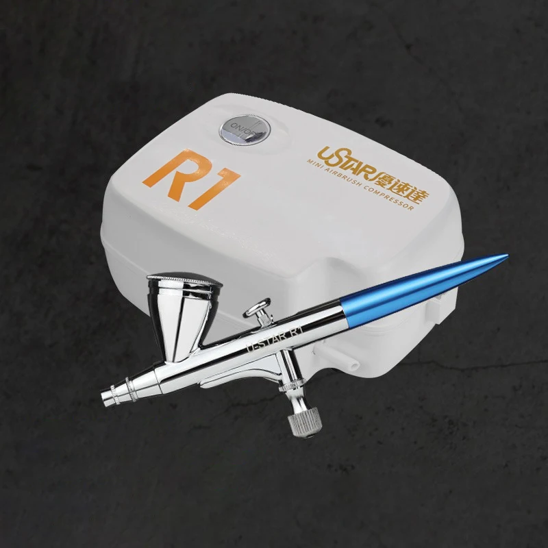 Three-Gear-Mini-Compressor-Air-Pump-R1-Airbrush-Spray-Pen-Scale-Tank ...
