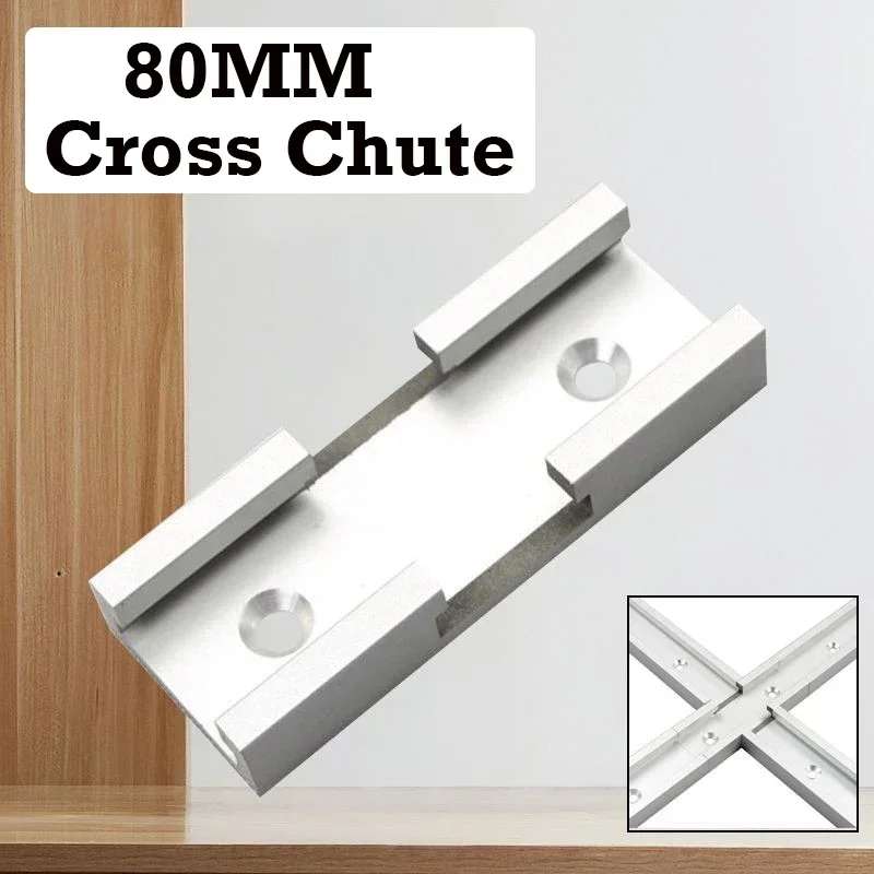 4pcs 80mm Cross Chute T-Track Woodworking Miter Track Cross Connector ...