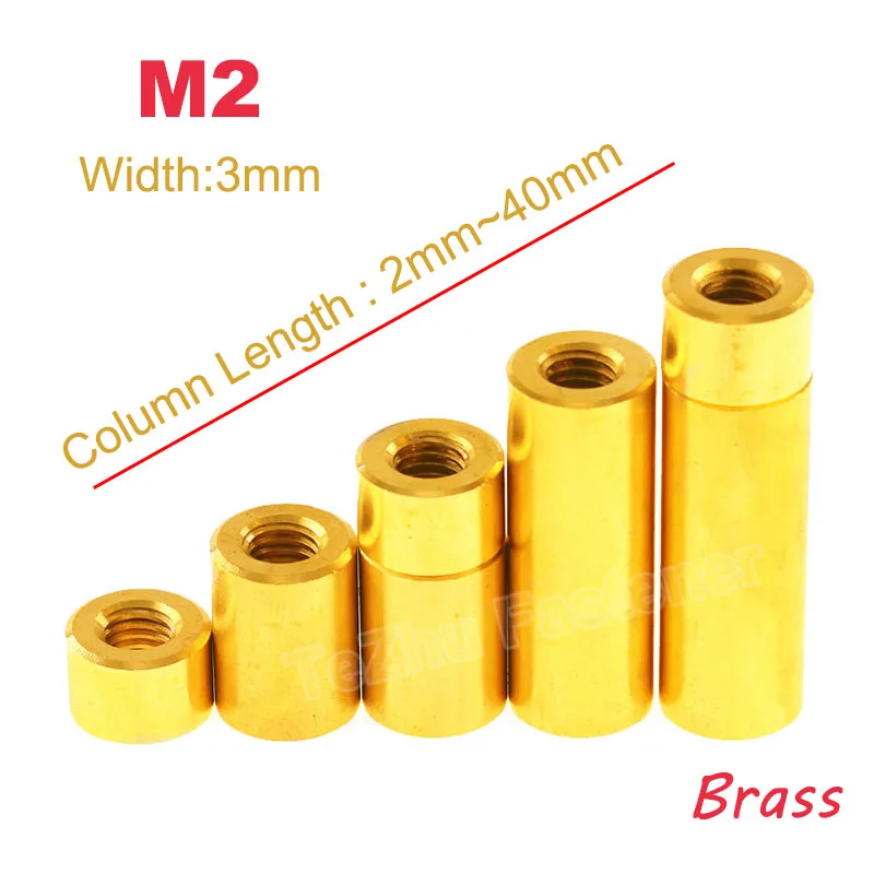 5-10pcs-M2-Length-2-40mm-Round-Brass-Standoff-Spacer-Stud-Spacing ...