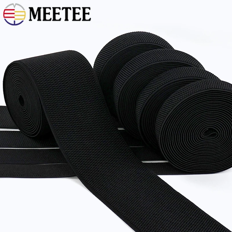 5/8M 25-100mm Black Corn-textured Elastic Band Pants Jeans Waistband ...