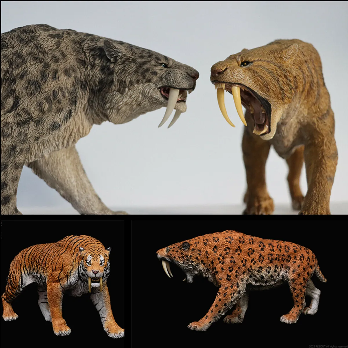 REBOR 1:11 Smilodon Populator Stray Cat Figure Ice Age Ver Plain Ver 2 ...