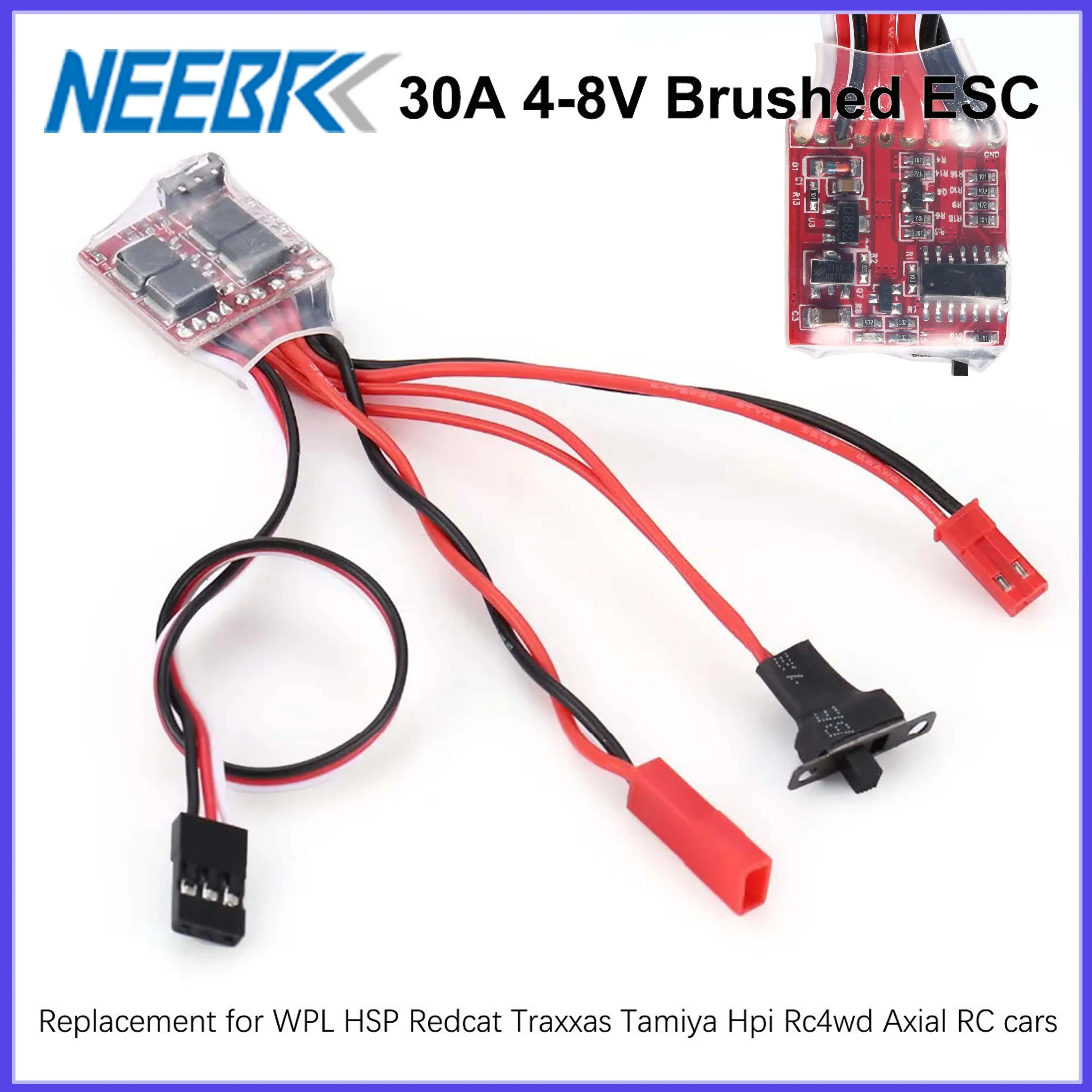 2-4PCS-NEEBRC-30A-Brushed-ESC-Forward-Reverse-Brake-Dual-Way-Motor ...