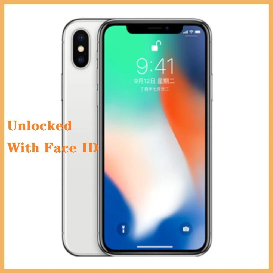 Original Apple iphone X 64GB/256GB ROM 5.8 inch 3GB RAM Core iOS A11 4G LTE Unlock iphonex ...