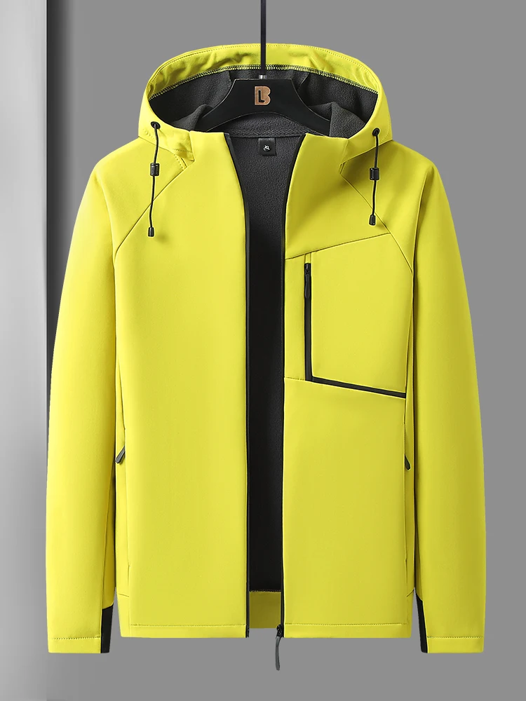Men's Fleece Warm Jacket Autumn Winter Waterproof Hooded Coat Male ...