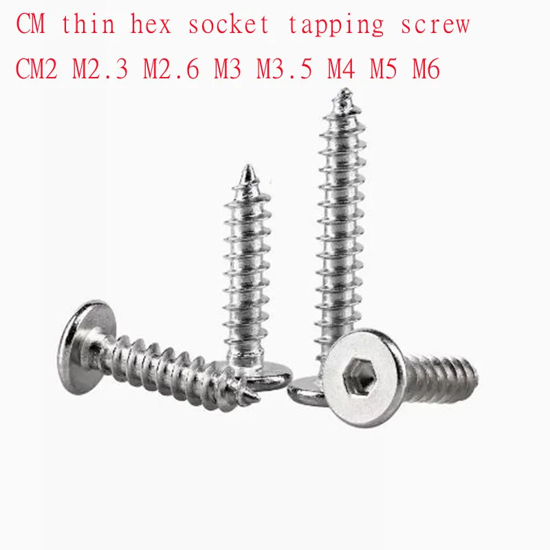 10/100pc M2 M2.3 M2.6 M3 M4 M5 M6 304 Stainless Steel Ultrathin Hex ...