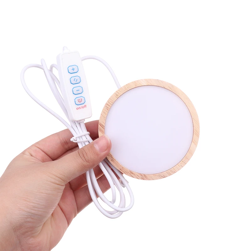 Wood Light Base Glass Art | Wooden Rotating Display Stand | Led Light ...