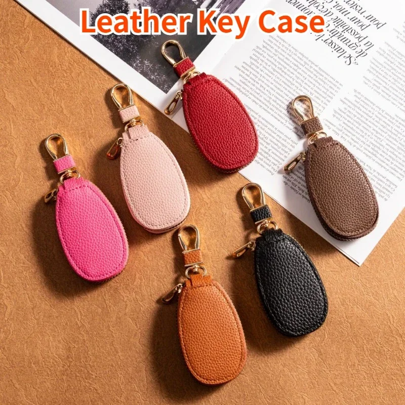 Leather-Car-Key-Case-Keychain-Fashion-Luxury-Auto-Key-Chain-Cover ...