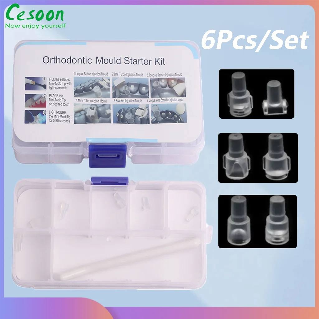 6Pcs-Set-Dental-Ortho-Lingual-Button-Bite-Turbo-Mould-Accessories-Mini ...