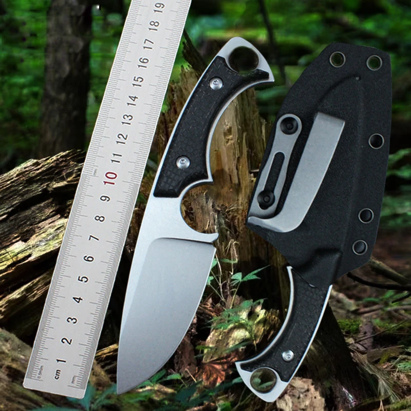 Fixed-Blade-Survival-Knife-D2-Steel-Full-Tang-Small-Straight-Knife ...