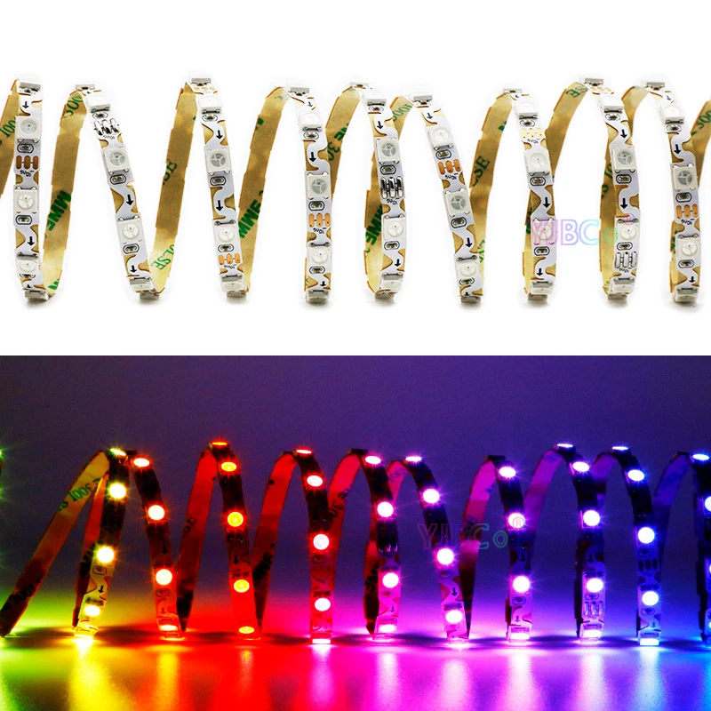Tira de luces LED direccionable, cinta luminosa flexible de píxeles RGB ...