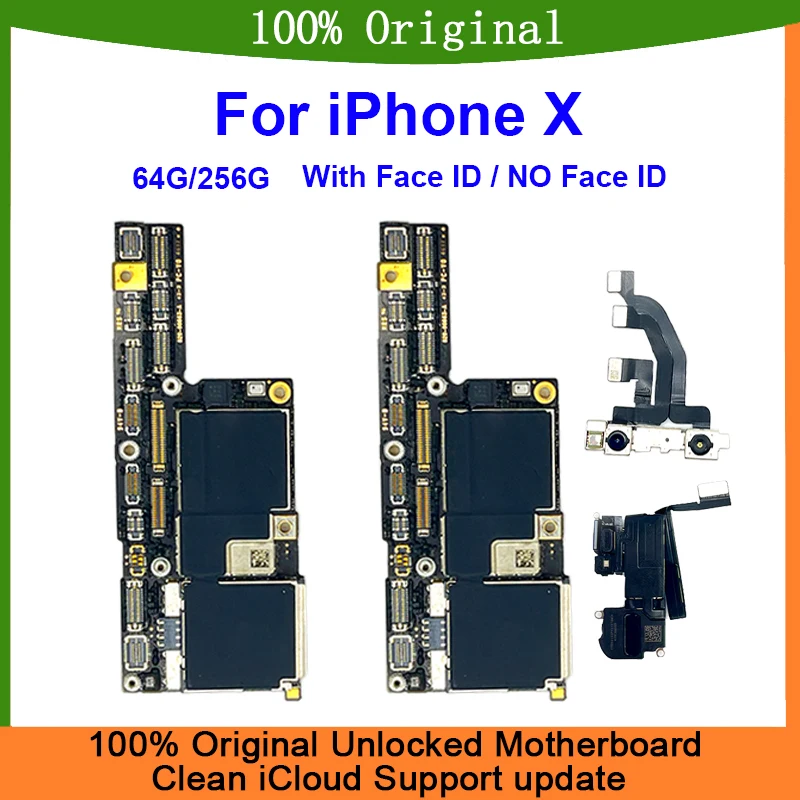 Full Function Authentic Motherboard for iPhone X 64g 256g Original Mainboard With Face ID ...