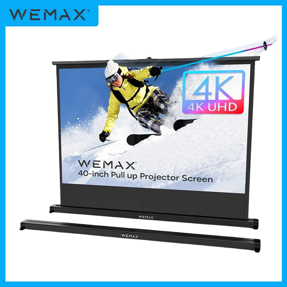 WEMAX P40 40 inch Portable Projector Screen HD 16:9 Pull Up Tabletop ...