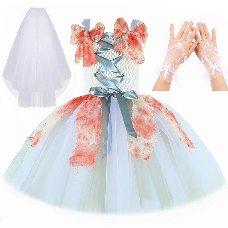 Disfraz de novia cadáver para niños, fiesta de carnaval, juego de rol ...