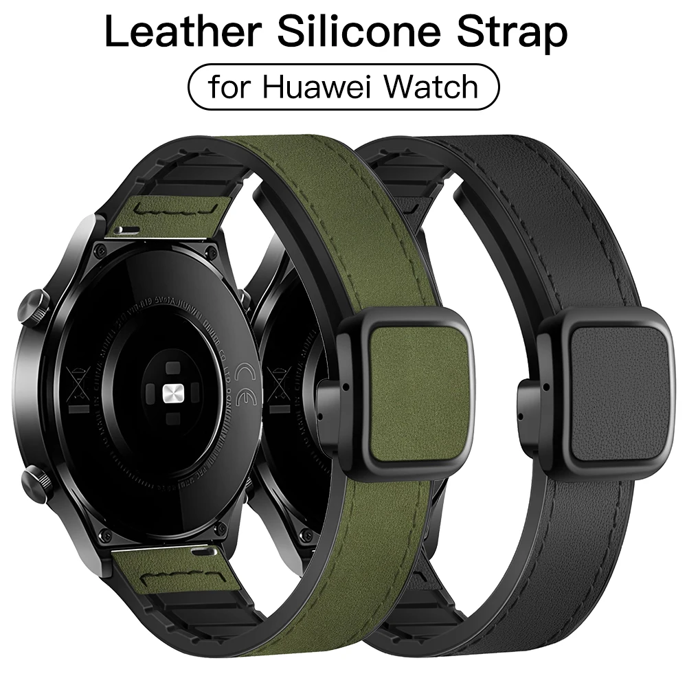 22mm-20mm-Leather-Silicone-Strap-for-Huawei-Watch-GT-4-46mm-Band ...
