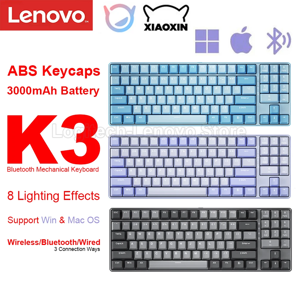 LENOVO-XIAOXIN-K3-Wireless-Mechanical-Keyboard-Support-Windows-Mac-OS ...