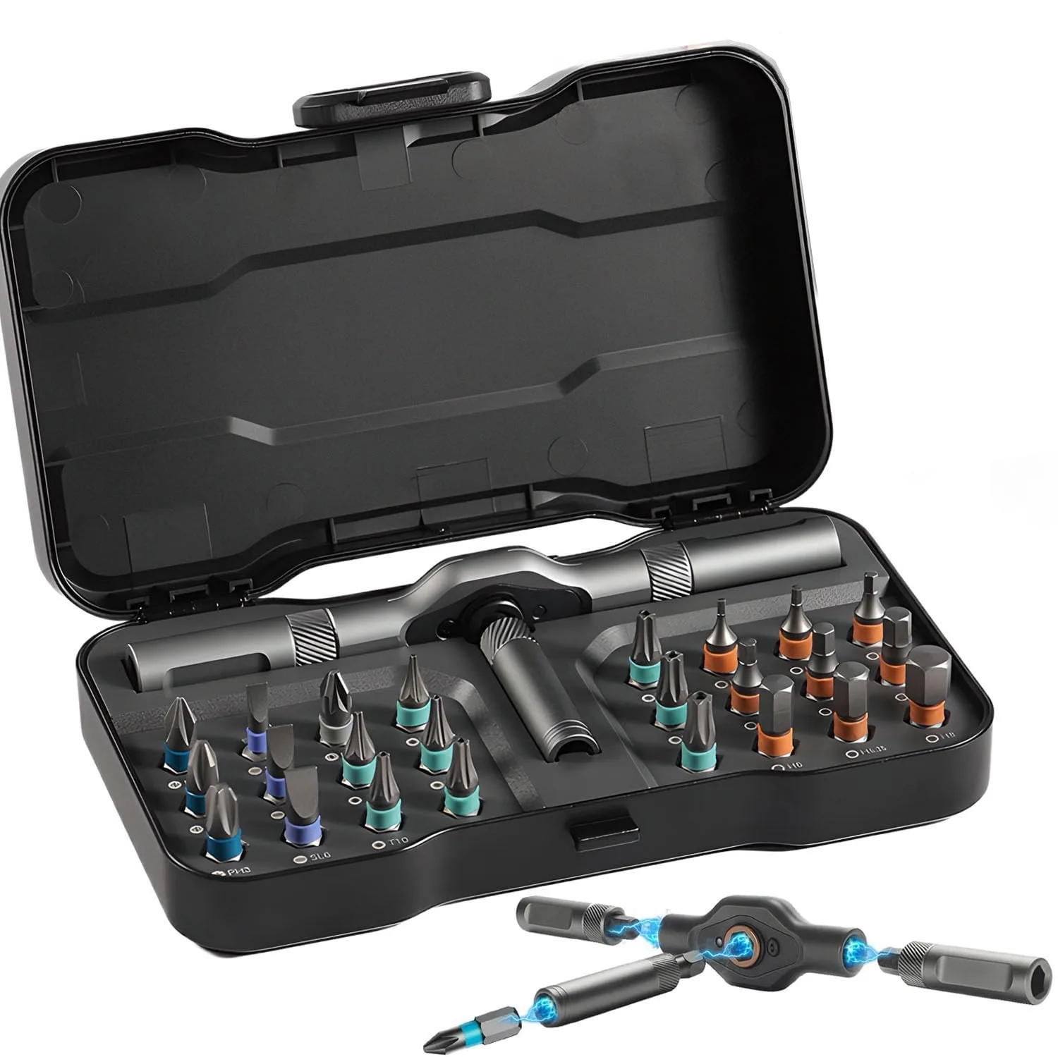 VMAN 24in1 Multifunction Ratchet Screwdriver Set Multi Magnetic Bits ...