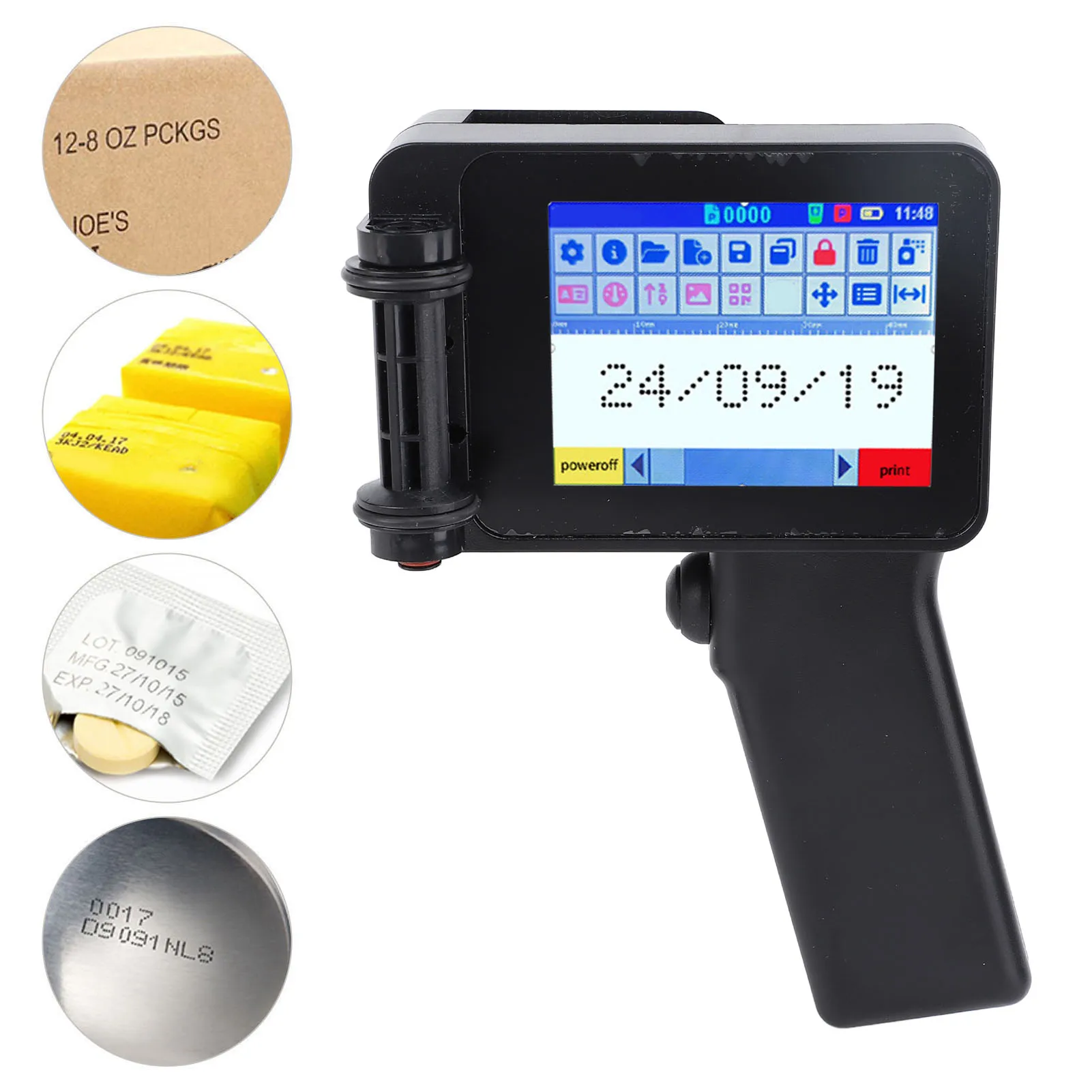 Handheld Inkjet Printer Gun Small Portable with HD LED 4.3in Touch ...