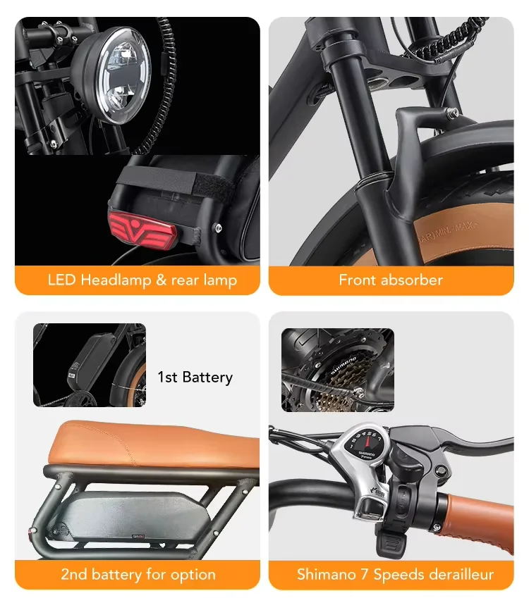 Hydrallic Disc Electric Bike 20AH Battery 20inch Fat Tire E-bike Urban ...