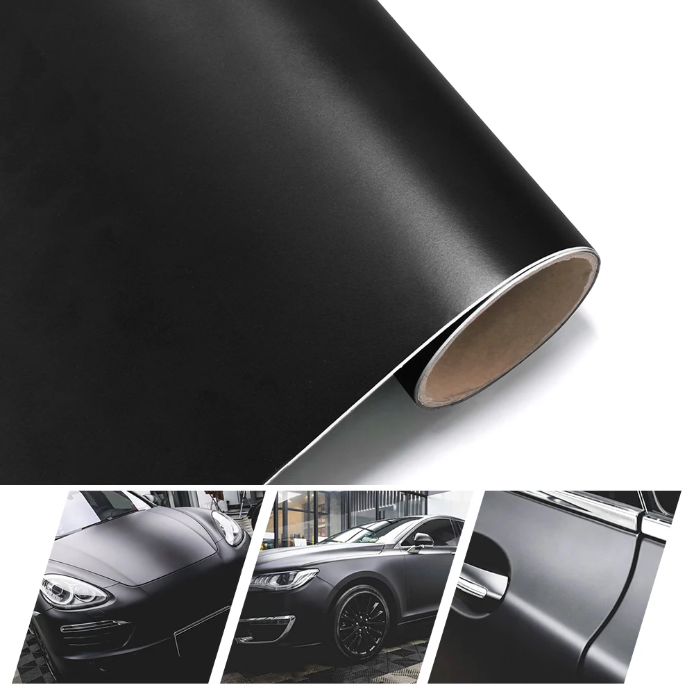 Matte Black Vinyl Car Wrap Film Foil Sticker Sheet Vehicle Decal Auto ...