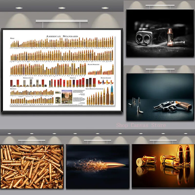 Vintage-Weapons-Guns-Ammo-Pictures-All-Bullet-Canvas-Painting-Wall-Art ...