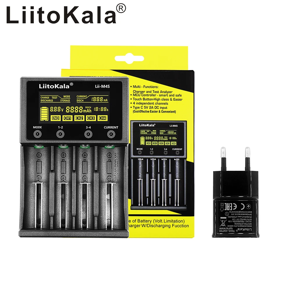 LiitoKala cargador inteligente Lii M4S 18650, dispositivo con pantalla ...