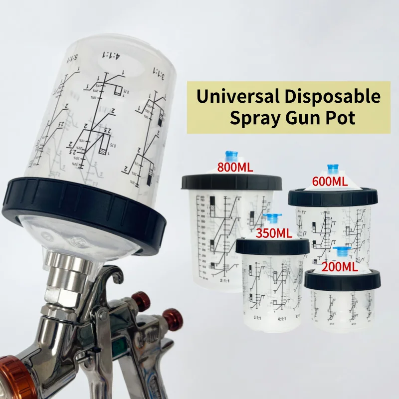 New-Paint-Spray-Gun-Cup-160-400-600-800ml-Plastic-Paint-Mixing-Cup ...