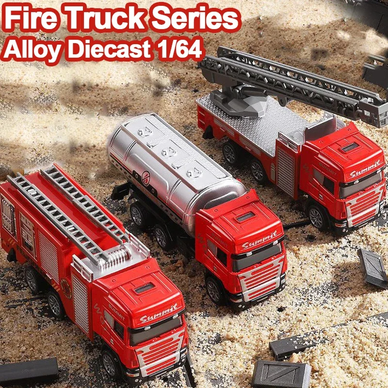 Alloy-Fire-Truck-1-64-Diecast-Fire-Ladder-Rescue-Truck-Model-Alloy ...