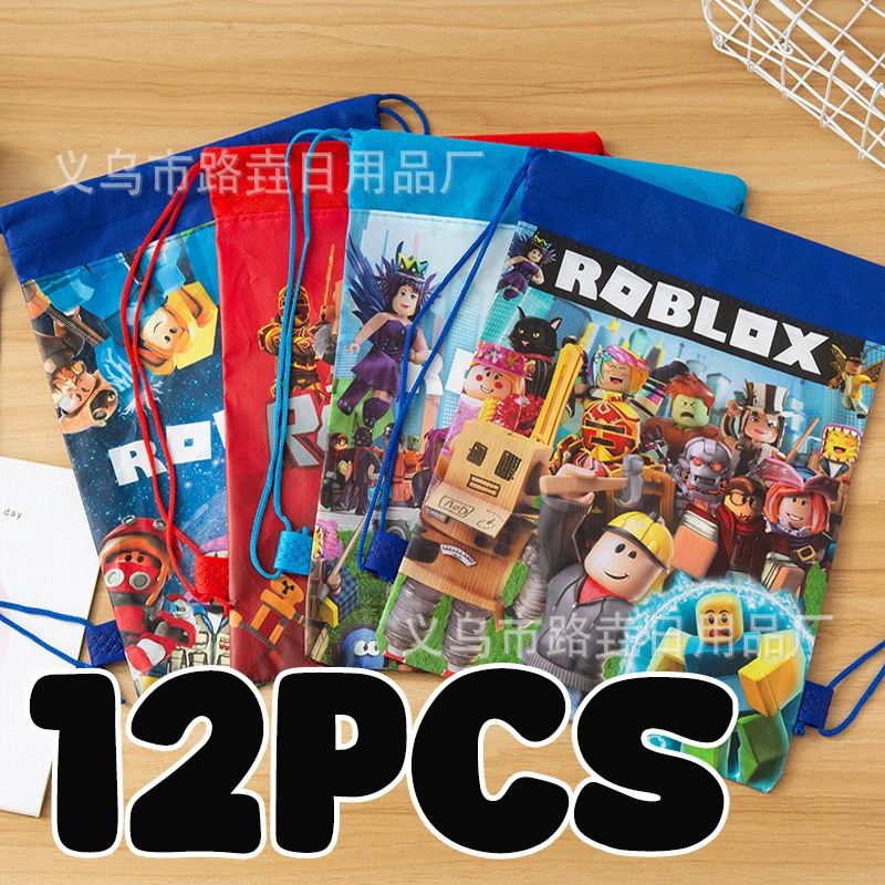 12PCS-Roblox-Drawstring-Pocket-Cartoon-Tie-Pocket-Anime-Gift-Bag ...