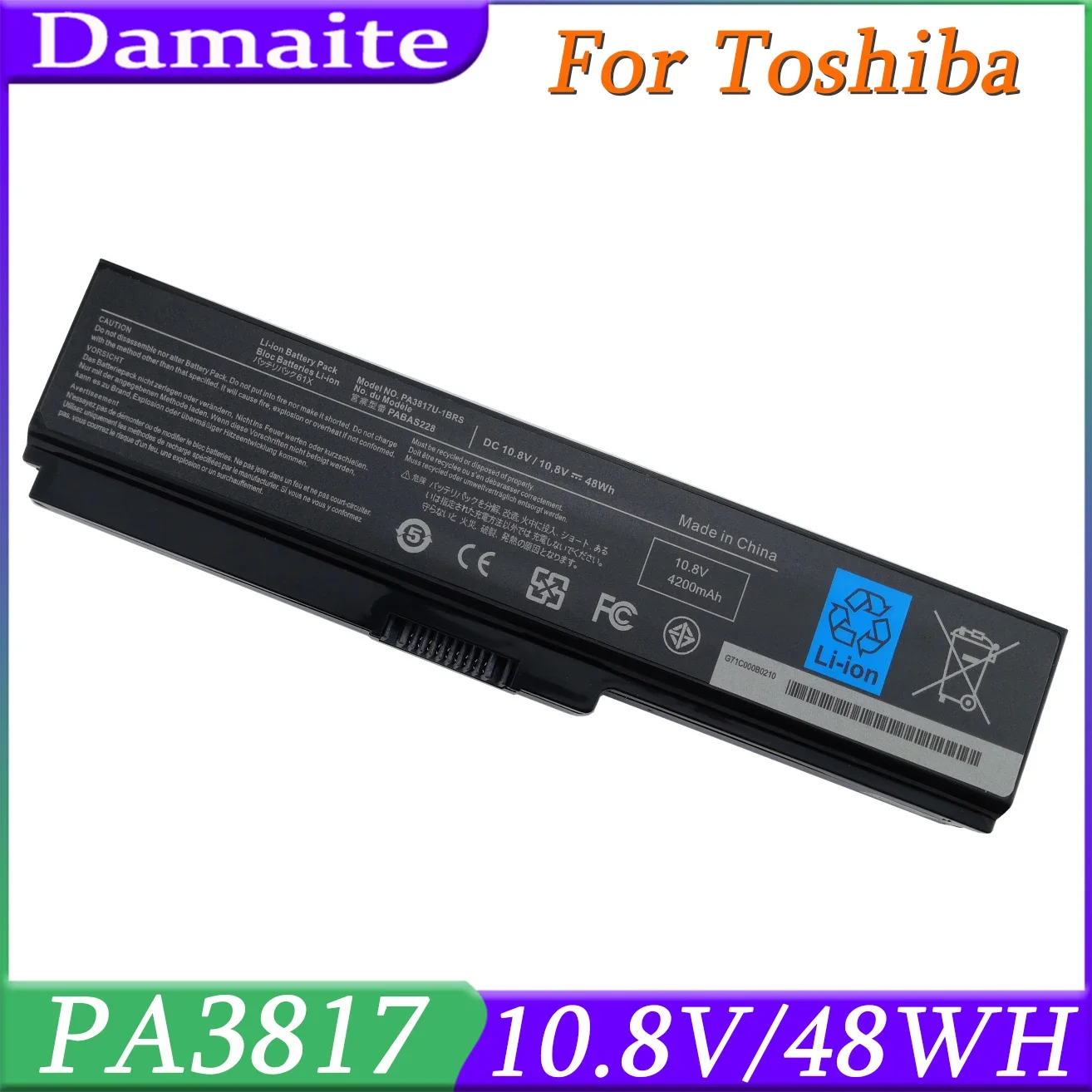 PA3817U-1BRS PA3817 6Cell Batterie Pour Toshiba Satellite Pro C650 ...