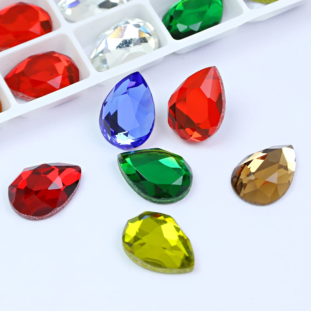 Crystal-Cleartear-Tear-Drop-Glass-Rhinestones-DIY-Non-Hotfix-Flatback ...