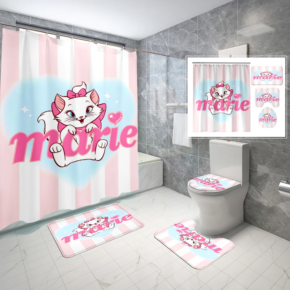 1-4Pcs-70-70inch-MINISO-Marie-Cat-cute-Cartoon-Waterproof-Shower ...