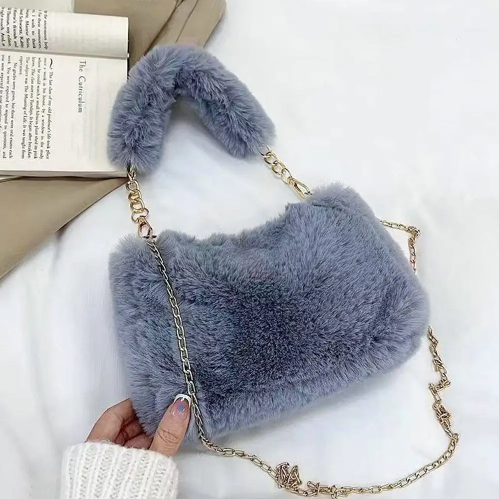 Fashion-Women-Plush-Fluffy-Shoulder-Bags-Female-Winter-Chain-Underarm ...
