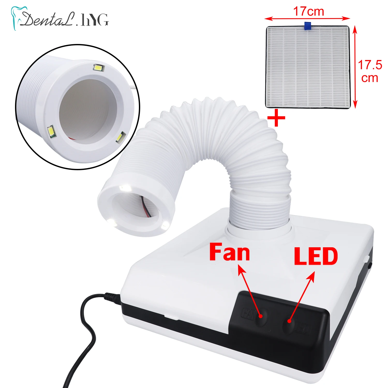 2 IN 1 60W Strong Power Dust Collector Extractor Dental Vacuum Cleaner ...