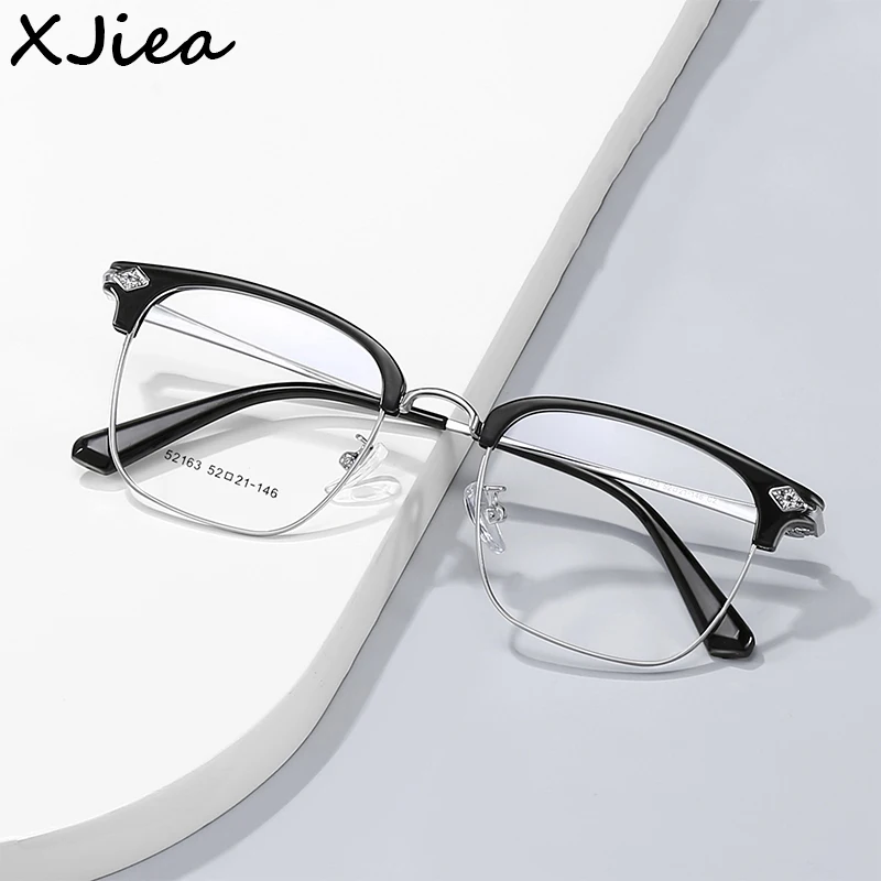 XJiea-Anti-blue-Light-Glasses-For-Men-Fashion-Semi-Rimless-Metal-Women ...