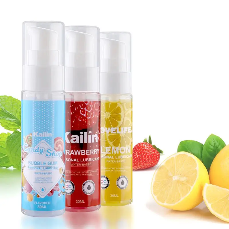 1pcs/5pcs Kailin Fruit Flavor Edible Lubricant 30ml Mouth Gel Human Body Lubricant Male And ...