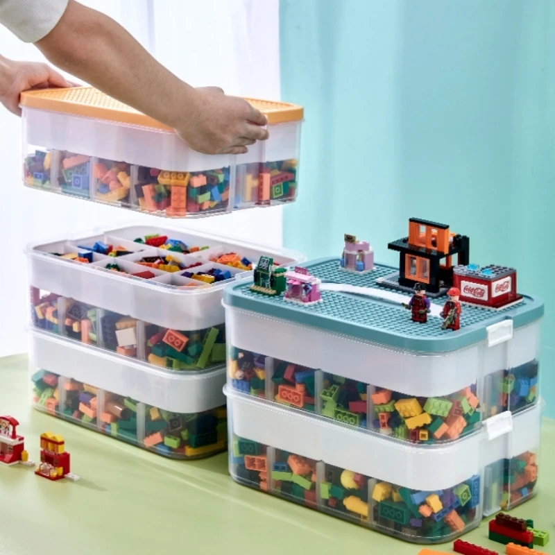 2-Layer-Kids-Building-Blocks-Storage-Box-Adjustable-Lego-Compatible ...