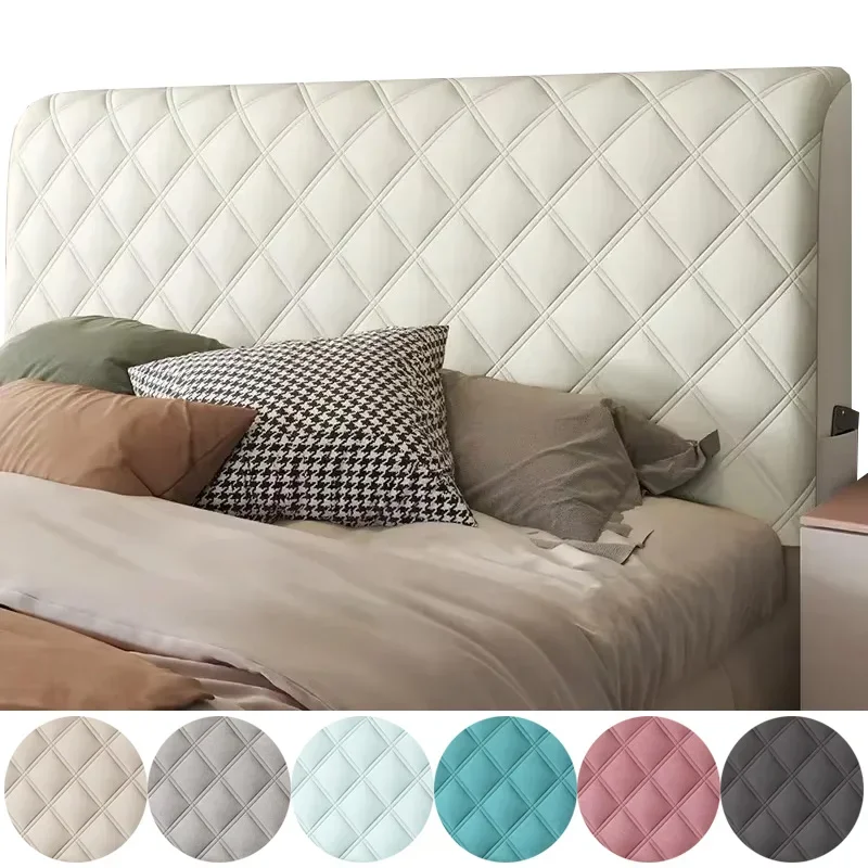 1PC-Plush-Soft-Bed-Headboard-Cover-Solid-Color-High-Elasticity-Bed-Head ...