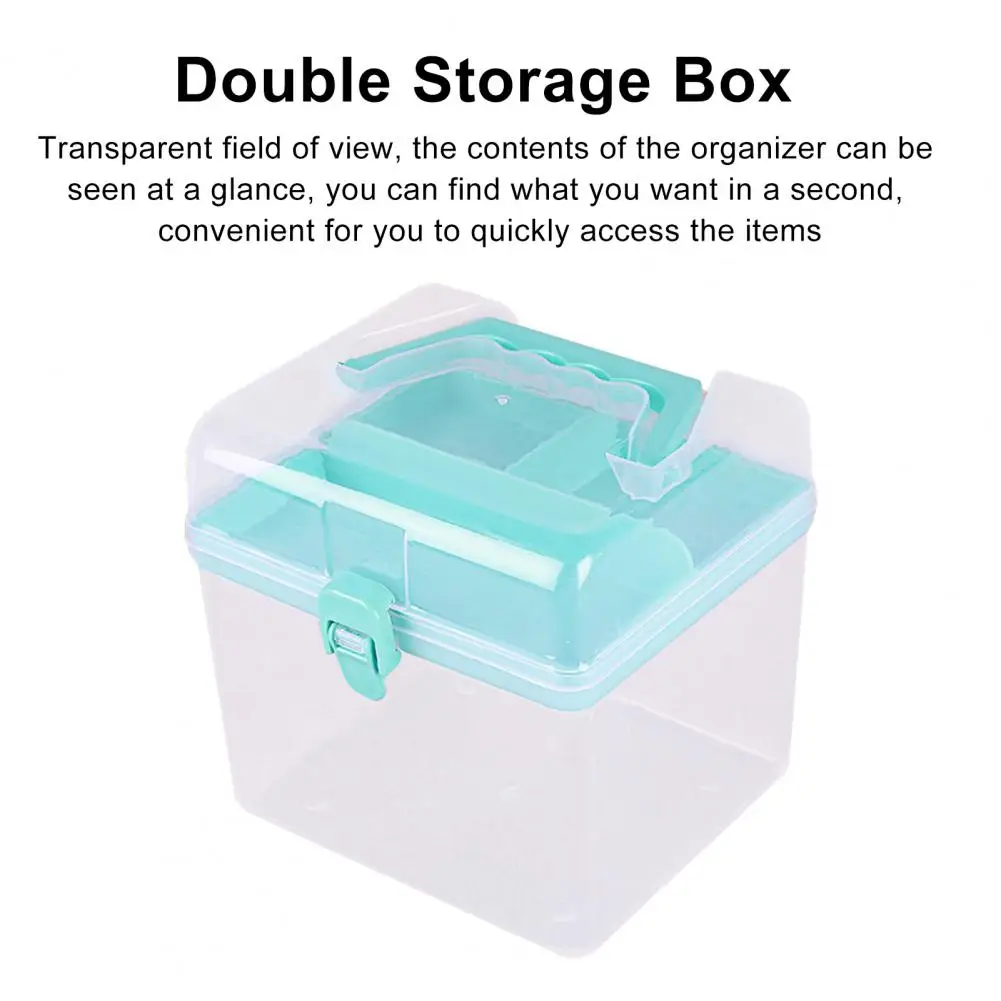 Organizer-Box-Double-layer-Storage-Box-with-Removable-Tray-Portable ...