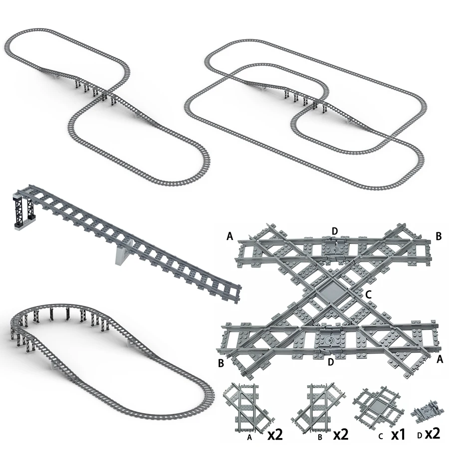 Building Blocks Train | City Trains Tracks | Track Rail Bricks ...