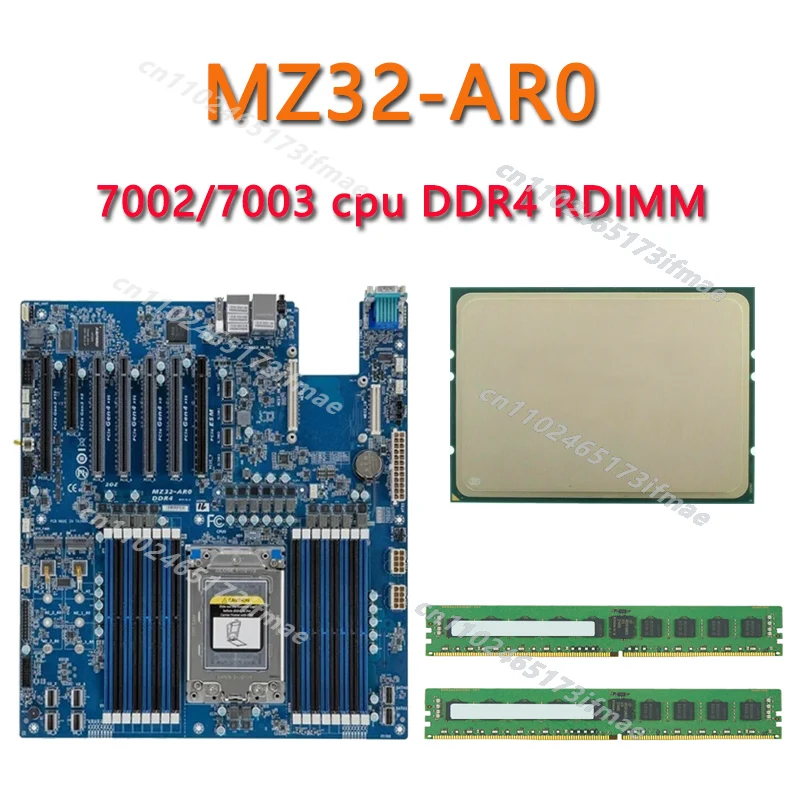 MZ32-AR0 AR1 Motherboard / 64GB DDR4-3200 RAM EPYC 7663 7763 7713 7643 ...