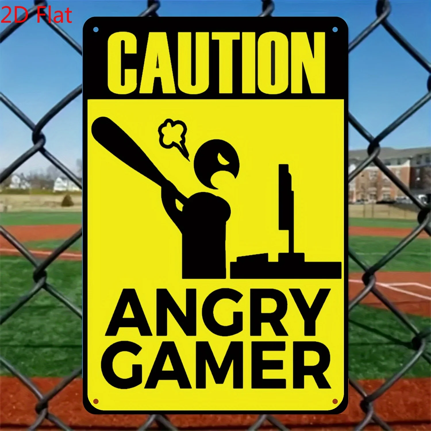 Angry Gamer Warning Iron Sheet Wall Sign, Funny Vintage Game Room Decor ...