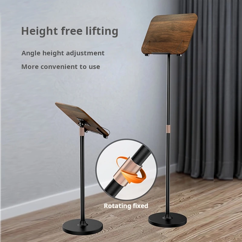 Adjustable Floor Reading Stand Carbon Steel Wood Height Stable Suitable ...